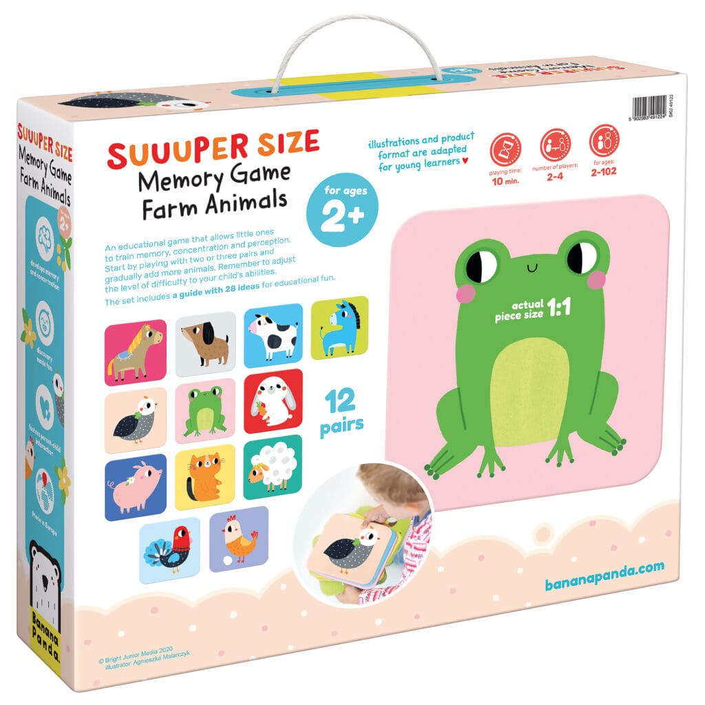 Suuuper Size Memory Game Farm Animals - Banana Panda