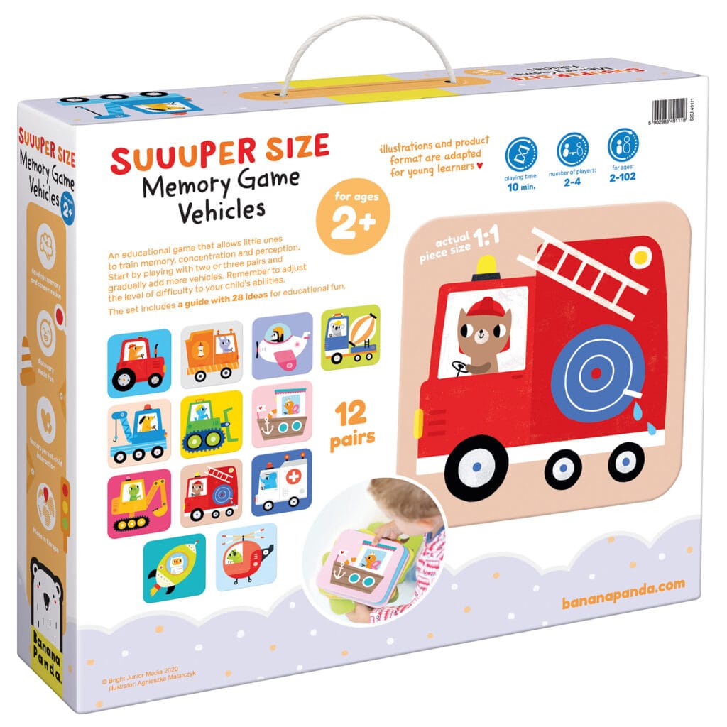 Suuuper Size Memory Game Vehicles - Banana Panda