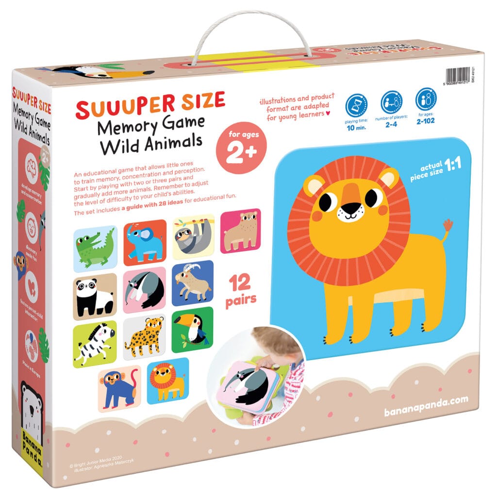 Suuuper Size Memory Game Wild Animals - Banana Panda