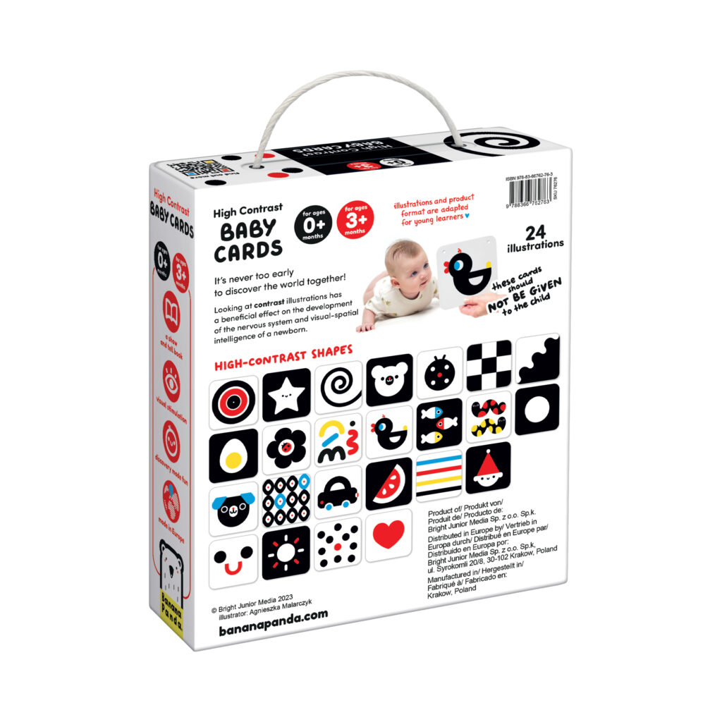 High Contrast Baby Cards 0m+ 3m+ - Banana Panda